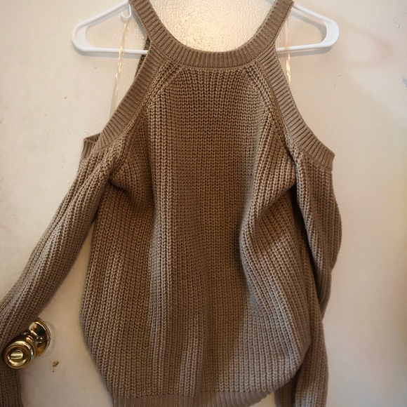Sweaters | Tan Shoulderless Sweater | Poshmark
